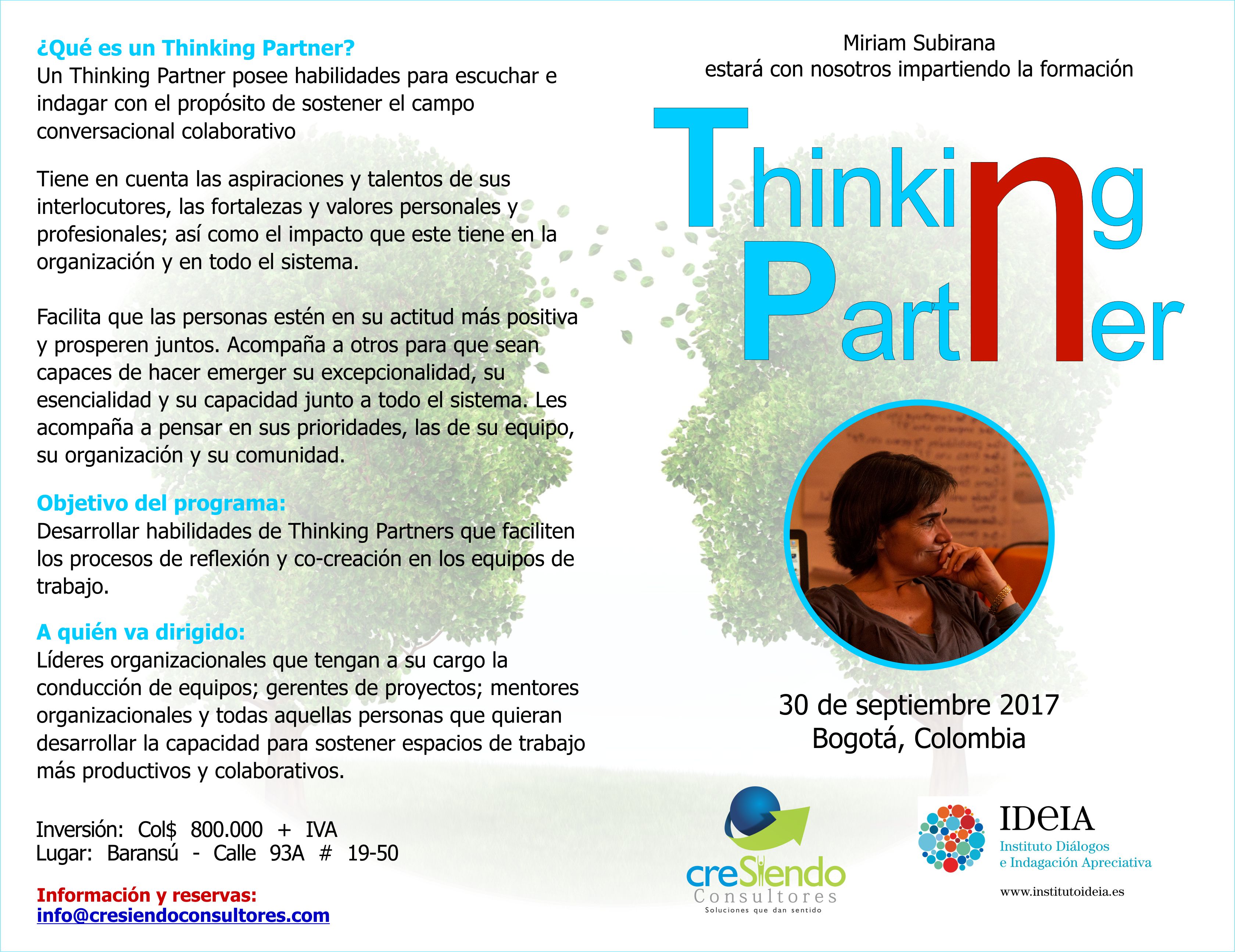 THINKING PARTNER, BOGOTÁ-COLOMBIA – Instituto IDeIA